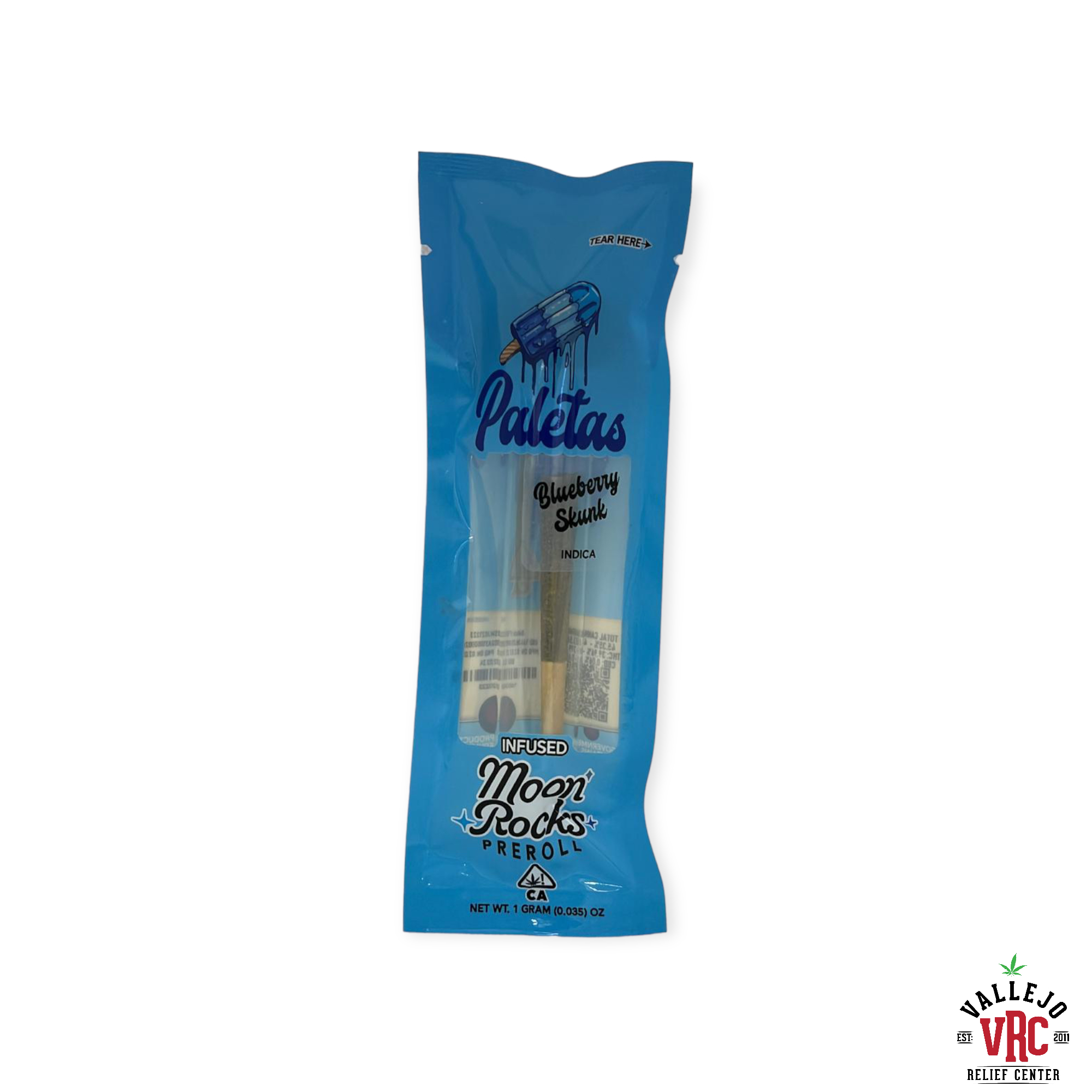 PALETAS - Blueberry Skunk Moonrock Joint 1G